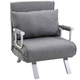 HOMCOM Schlafsofa mit Armlehne 3-in-1 Schlafsessel Gästebett Klappmatratze Klappbett Chaiselongue Multifunk