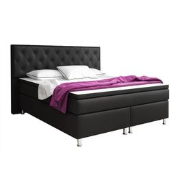 Boxspringbett Turin 180x200 cm Kunstleder Schwarz