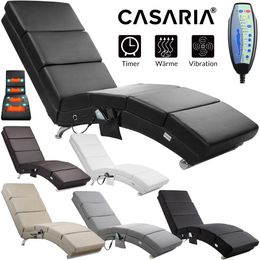 Casaria Relaxliege London Kunstleder Massage- & Heizfunktion 186 x 55 x 89 cm weiß