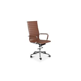 LIFA LIVING Bürostuhl Brisbane Cognac PU-Leder