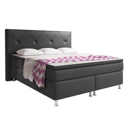 Boxspringbett Oxford 180x200 cm Kunstleder Anthrazit