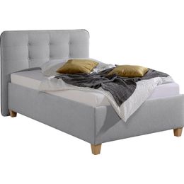 Polsterbett Maintal, grau, B:138cm L:210cm, Betten, Polsterbett ohne Bettkasten Polsterbett, inklusive Bettkasten