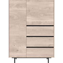 Highboard Germania "Cantoria" Sideboards Gr. B/H/T: 109 cm x 150 cm x 40 cm, 3 St., schwarz (castello, eiche, nachbildung, schwarz) Soft close-Funktion bei Türen und Schubladen, griffloses Design