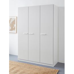 Drehtürenschrank Rauch "Kleiderschrank Schrank Garderobe Wäscheschrank VANDOR" Schränke Gr. B/H/T: 136 cm x 197 cm x 54 cm, 3 St., weiß (alpinweiß) in drei Breiten, Höhe 197 cm, Griffe Graumetallic MADE IN GERMANY