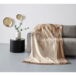 Guido Maria Kretschmer Home & Living Wohndecke "Frode", beige (beige, wollweiß), B:150cm L:200cm, Baumwolle, Polyacryl, Polyester, GUIDO MARIA KRETSCHMER HOME & LIVING, Wohndecken, Kuschelweich