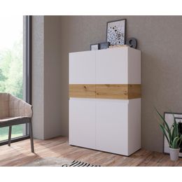 Highboard Inosign "Rimini" Sideboards Gr. B/H/T: 89,9 cm x 129,4 cm x 40 cm, braun (alpinweiß, artisan eiche) Höhe 129 cm