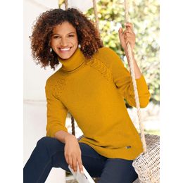 Rollkragenpullover Casual Looks "Pullover" Gr. 40, gelb (ocker) Damen Pullover