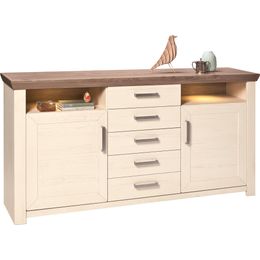 Sideboard SET ONE BY Musterring "york" Sideboards Gr. B/H/T: 184,1 cm x 94,6 cm x 44,2 cm, beige (pino aurelio, eiche nelson) Typ 55