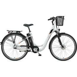 E-Bike Telefunken "Multitalent RC840" E-Bikes Gr. 48 cm, 28 Zoll (71,12 cm), weiß Pedelec, Elektrofahrrad für Damen u. Herren, Cityrad