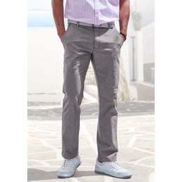 Chinohose John Devin "regular-fit, lange Oxford Hose", Herren, Gr. 32, Länge 32, grau, Web, Obermaterial: 98% Baumwolle, 2% Elasthan, unifarben, casual, regular fit lang, Hosen, aus elastischer Baumwoll-Qualität