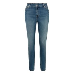 Skinny-fit-Jeans Tommy Hilfiger Curve "CRV HARLEM U SKINNY HW" Gr. 54, N-Gr, pat_mid blue Damen Jeans Große Größen in Stoned Washed Optik