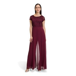 Overall Vera Mont "Vera Mont Jumpsuit kurzarm" Gr. 38, Normalgrößen, rot (deep wine) Damen Overalls Design