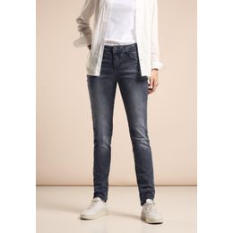 Slim-fit-Jeans Street One "JANE" Gr. 27, Länge 30, grau (steel grey net wash) Damen Jeans mit Stretch