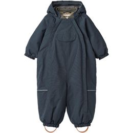 Schneeoverall Wheat "Snowsuit Adi Tech" Gr. 80, N-Gr, blau (dunkelblau), Baby, Web, Obermaterial: 100% Nylon, Overalls, wasserdicht, atmungsaktiv und leicht wattiert