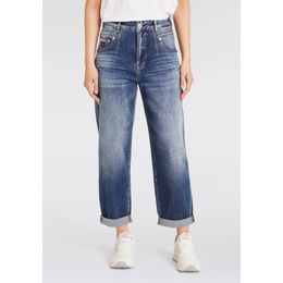 Straight-Jeans Herrlicher "Brooke Recycled Denim Light" Gr. 28, N-Gr, lila (daybreak), Damen, Denim/Jeans, Obermaterial: 98% Baumwolle, 2% Elasthan, unifarben, Jeans, krempelbar