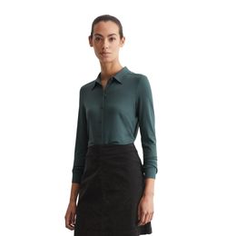 Marc O'Polo Blusenshirt MARC O'POLO Gr. L, grün (deep emerald) Damen Shirts im hüftlangen Schnitt