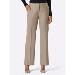 Bügelfaltenhose CREATION L PREMIUM Gr. 36, Normalgrößen, beige (sesam) Damen Hosen