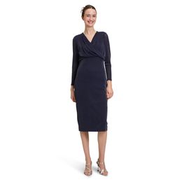 Cocktailkleid Vera Mont "Vera Mont mit Lurexfaden" Gr. 44, Normalgrößen, blau (dark blue, silver) Damen Kleider Material