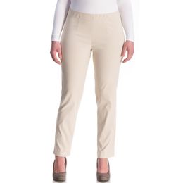 Schlupfhose KjBRAND "SUSIE Bengaline", Damen, Gr. 44 (22), K-Gr, beige, Web, Obermaterial: 80% Viskose, 17% Polyamid, 3% Elasthan, casual, gerade lang, Hosen, mit Schlupfbund