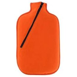 Öko-Wärmflasche 2,0 l mit Softshell-Bezug orange