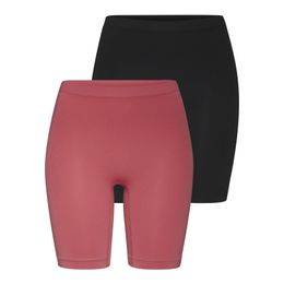 Langer Boxer Lascana Gr. 32/34, rot (rot, schwarz) Damen Unterhosen aus weicher Microfaser