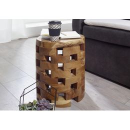 Hocker Teak Wurzel 30x30x47 natur lackiert UNIKA #153