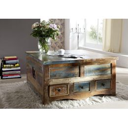 Couchtisch Altholz 100x100x50 mehrfarbig lackiert NATURE OF SPIRIT #62