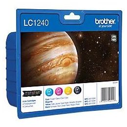 Brother LC-1240VALBP Original Tintenpatrone Schwarz, Cyan, Magenta, Gelb Multipack 4 Stück