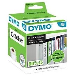 Dymo LW Etiketten Authentisch 99019 18433 Selbsthaftend Schwarz auf Weiß 59 x 190 mm 110 Etiketten