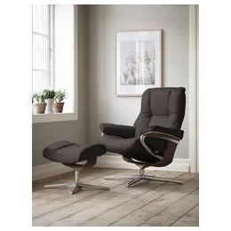 Relaxsessel stressless "Mayfair" Sessel Gr. Leder PALOMA, Cross Base Braun, Relaxfunktion-Drehfunktion-PlusTMSystem-Gleitsystem-BalanceAdaptTM, B/H/T: 79cm x 102cm x 73cm, braun (chocolate paloma) mit Hocker, Cross Base, Größe S, M & L, Holzakzent Braun