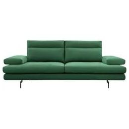 3,5-Sitzer Calia italia "Toby Wing, italienisches Designsofa, super bequem, Megasofa" Sofas Gr. B/H/T: 228cm x 90cm x 113cm, Microfaser MARIO, mit Sitztiefenverstellung-mit Armlehnenverstellung, grün (verde mario) inkl. Sitztiefenverstellung und Armteilfunktion, Füße in Schwarz matt