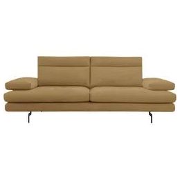 3,5-Sitzer Calia italia "Toby Wing, italienisches Designsofa, super bequem, Megasofa" Sofas Gr. B/H/T: 228cm x 90cm x 113cm, Flachgewebe QUEBEC, mit Sitztiefenverstellung-mit Armlehnenverstellung, beige (senape quebec) inkl. Sitztiefenverstellung und Armteilfunktion, Füße in Schwarz matt