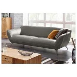 3-Sitzer GUTMANN FACTORY "Venezuela" Sofas Gr. B/H/T: 245cm x 83cm x 115cm, Semi-Anilin-Leder, grau