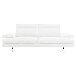 3,5-Sitzer Calia italia "Toby Wing, italienisches Designsofa, super bequem, Megasofa" Sofas Gr. B/H/T: 228cm x 90cm x 113cm, Leder BULL, mit Sitztiefenverstellung-mit Armlehnenverstellung, weiß (bianco puro bull) inkl. Sitztiefenverstellung und Armteilfunktion, Füße in Schwarz matt