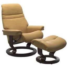 Relaxsessel stressless "Sunrise", gelb (honey), Material Bezug, Ausführung Funktion, Größe B/H/T, Sessel, mit Classic Base, Größe M, Gestell Braun