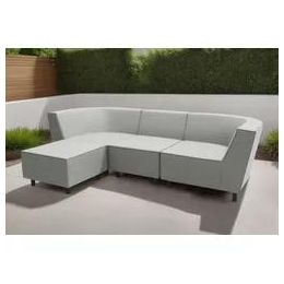 Ecksofa DOMO collection "Sonna, individuell zusammenstellbar L-Form" Sofas Gr. B/H/T: 279cm x 77cm x 103cm, Flachgewebe, silberfarben (silber) Gartenlounge-Set oder Einzelelemente, Outdoor