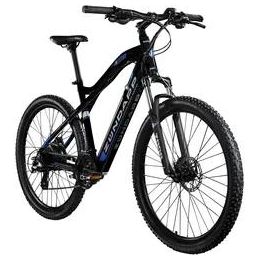 Zündapp E-Bike ZÜNDAPP "Z898" E-Bikes Gr. 48cm, 27,5 Zoll (69,85cm), schwarz (schwarz/blau) Pedelec, Elektrofahrrad für Damen u. Herren, MTB