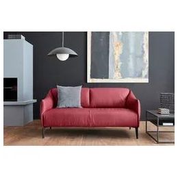 2,5-Sitzer W.Schillig "sally" Sofas Gr. B/H/T: 174cm x 78cm x 84cm, Longlife Xtra-Leder Z59, rot (ruby z59) mit Metall-Winkelfüßen in Schwarz pulverbeschichtet, Breite 174 cm