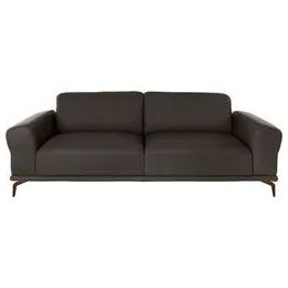 2,5-Sitzer W.Schillig "montanaa" Sofas Gr. B/H/T: 232cm x 78cm x 94cm, Longlife Xtra-Leder Z59, braun (braun z59) mit Metallfüßen in Bronze pulverbeschichtet, Breite 232 cm