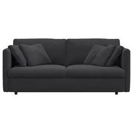 2,5-Sitzer FLEXLUX "Lovane" Sofas Gr. B/H/T: 187cm x 84cm x 117cm, Lederoptik, schwarz (gorilla schwarz) Weich & anschmiegsam, große Sitztiefe auf Kaltschaum, Dekokissen inkl.