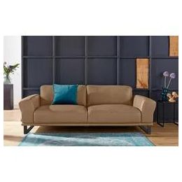 2,5-Sitzer W.Schillig "montanaa" Sofas Gr. B/H/T: 232 cm x 78 cm x 94 cm, Longlife Xtra-Leder Z69, braun (fango z69) mit Metallkufen in Schwarz pulverbeschichtet, Breite 232 cm