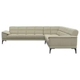 Ecksofa FLEXLUX "Viale L-Form, mit attraktiver und aktueller Rückensteppung" Sofas Gr. B/H/T: 284cm x 241cm x 74cm, Chenille, Schenkel links, beige (sandy beige) Ecksofa Sitzaufbau mit hochwertigem Kaltschaum für mehr Sitzkomfort