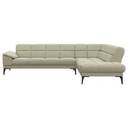 Ecksofa FLEXLUX "Viale L-Form, mit attraktiver und aktueller Rückensteppung" Sofas Gr. B/H/T: 284cm x 218cm x 74cm, Chenille, Schenkel rechts, beige (sandy beige) Ecksofa Sitzaufbau mit hochwertigem Kaltschaum für mehr Sitzkomfort