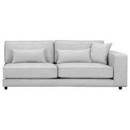 Ecksofa OTTO products "Grenette" Sofas Gr. B/H/T: 204cm x 77cm x 100cm, Samtoptik recycelt, Armlehne rechts, Armlehne rechts, grau (hellgrau) frei oder als Teil des Modulsofas, Baumwollmix recycelte Stoffe