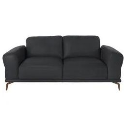 2-Sitzer W.Schillig "montanaa" Sofas Gr. B/H/T: 192cm x 78cm x 94cm, Longlife Xtra-Leder Z59, schwarz (schwarz z59) mit Metallfüßen in Bronze pulverbeschichtet, Breite 192 cm