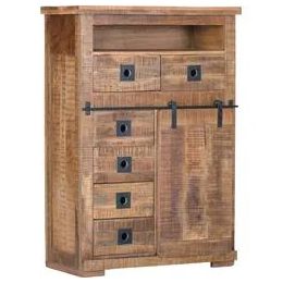 Highboard GUTMANN FACTORY "Kamerun" Sideboards Gr. B/H/T: 90cm x 130cm x 47cm, 4 St., beige (natur) Stauraumschrank, Breite 90 cm