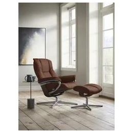 Relaxsessel stressless "Mayfair" Sessel Gr. Leder PALOMA, Cross Base Braun, Relaxfunktion-Drehfunktion-PlusTMSystem-Gleitsystem-BalanceAdaptTM, B/H/T: 79cm x 102cm x 73cm, braun (copper paloma) mit Cross Base, Größe S, M & L, Holzakzent Braun