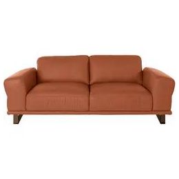 2,5-Sitzer W.Schillig "montanaa" Sofas Gr. B/H/T: 212 cm x 78 cm x 94 cm, Longlife Xtra-Leder Z69, braun (cognac z69) mit Metallkufen in Bronze pulverbeschichtet, Breite 212 cm