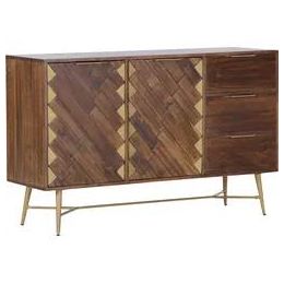 Sideboard GUTMANN FACTORY "Marbella" Sideboards Gr. B/H/T: 130cm x 80cm x 42cm, 3 St., braun Kommode, Breite 130 cm