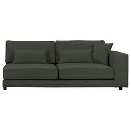 Ecksofa OTTO products "Grenette" Sofas Gr. B/H/T: 204cm x 77cm x 100cm, Struktur (recyceltes Polyester), Armlehne rechts, Armlehne rechts, grün (dunkelgrün) frei oder als Teil des Modulsofas, Baumwollmix recycelte Stoffe